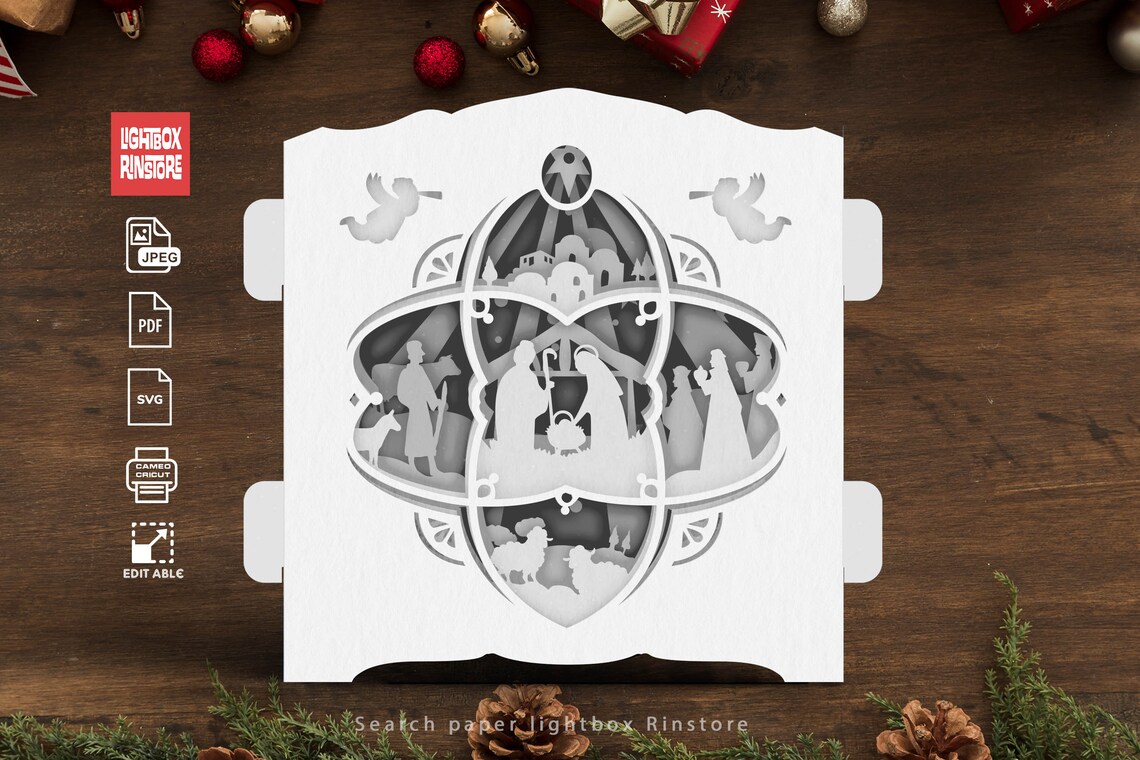 Christmas 3D Pop up Card Template SVG 3D Pop up Card - Etsy
