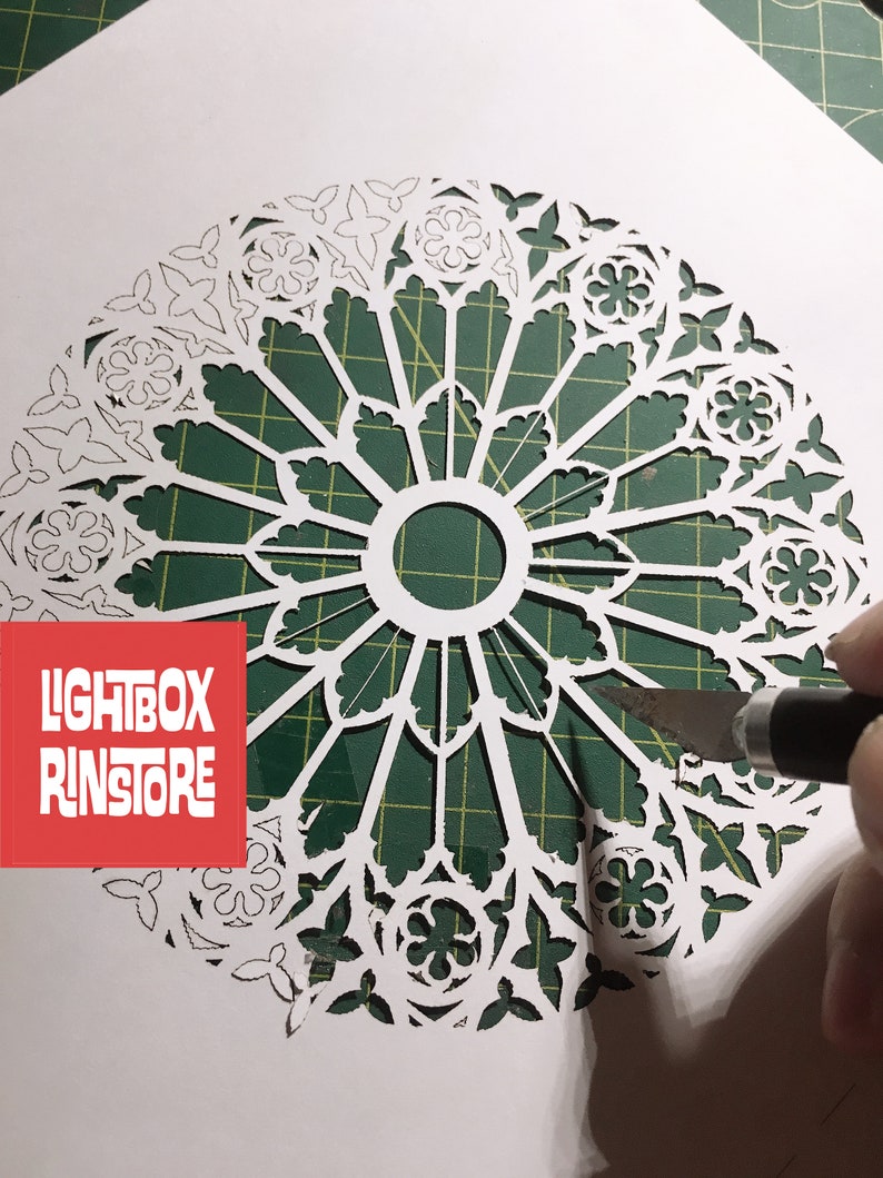 Gothic Cross Paper Light Box Template Shadow Box Template - Etsy