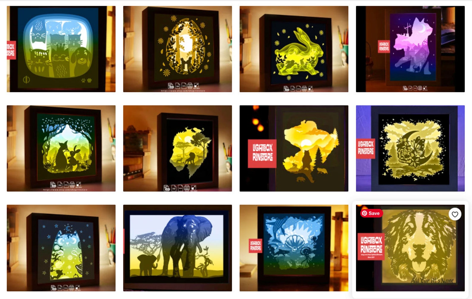 Cute Bunny Rabbit Paper Cut Light Box Template Shadow Box | Etsy