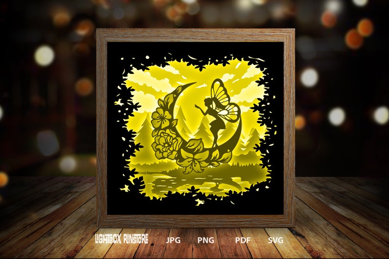 Fairy Tale Paper Light Box Template Shadow Box Template | Etsy