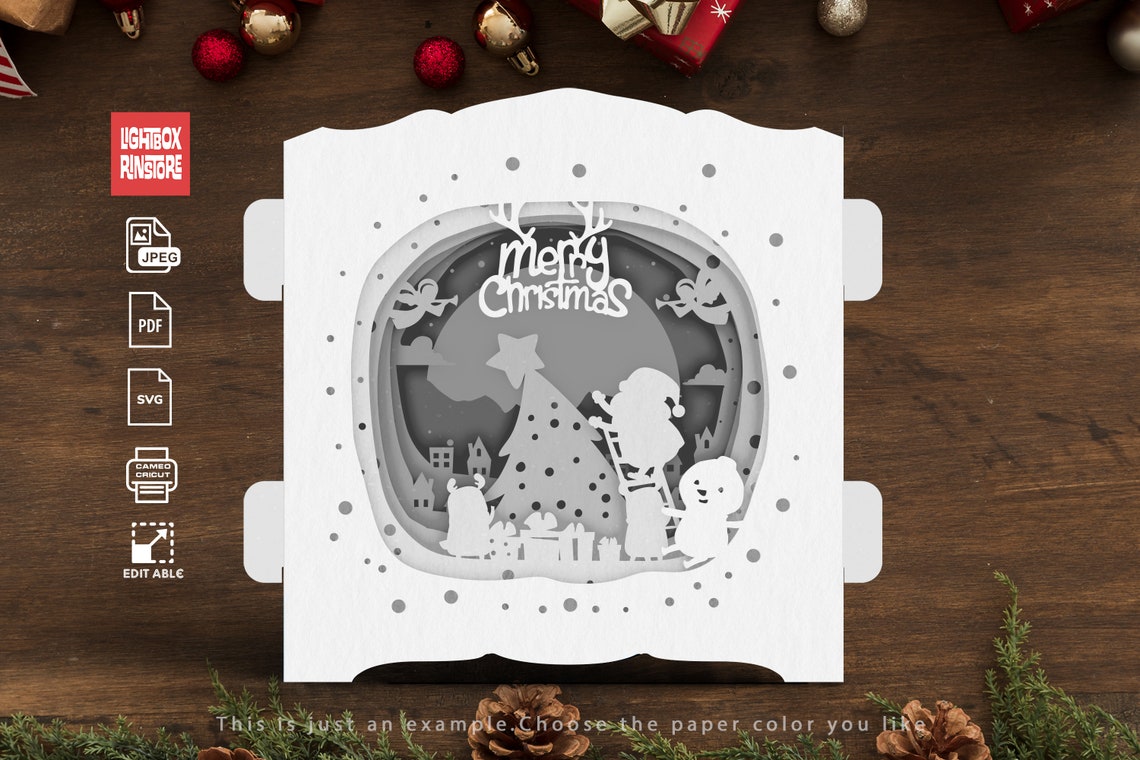 Christmas Pop up Card Template SVG 3D Pop up Card Greeting | Etsy