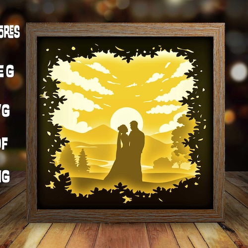 Wedding Gifts Paper Light Box Template Shadow Box Template - Etsy