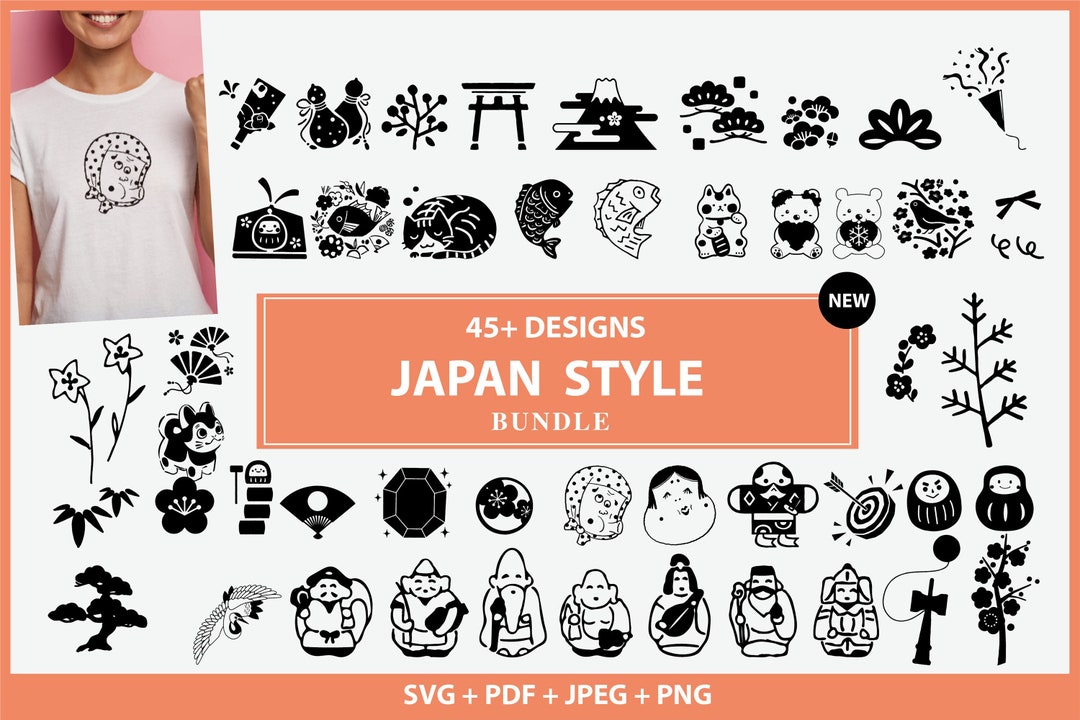 JAPAN Style SVG Bundle 45 Designs Cut Files - Etsy