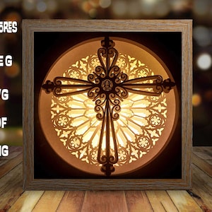 Gothic Cross Paper Light Box Template: DIY Shadow Box Art (SVG, PDF) - Etsy