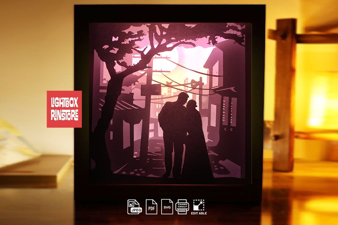 Love Gifts Paper Light Box Template Shadow Box Template - Etsy