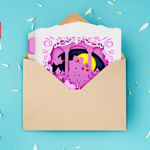 Fairy Tale Princess Pop up Card Template: 3D Paper Cut (SVG, PDF) - Etsy