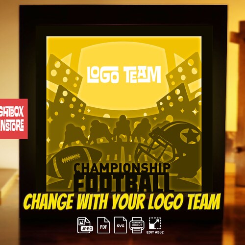 American Football Shadow Box Svg File Football Light Box Svg - Etsy Canada