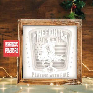Fireman Paper Light Box Template, Shadow Box Template, Shadow Box Art ...