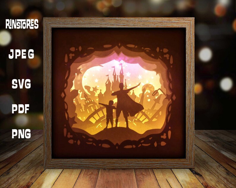 I Love DAD, Father's Day 3d Paper Light Box Template, Shadow Box ...