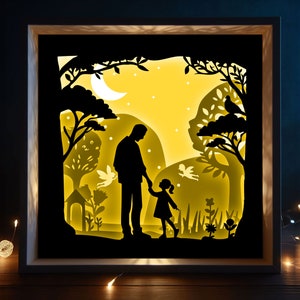 I Love Dad, Father's Day Gifts Paper Light Box Template, Shadow Box ...