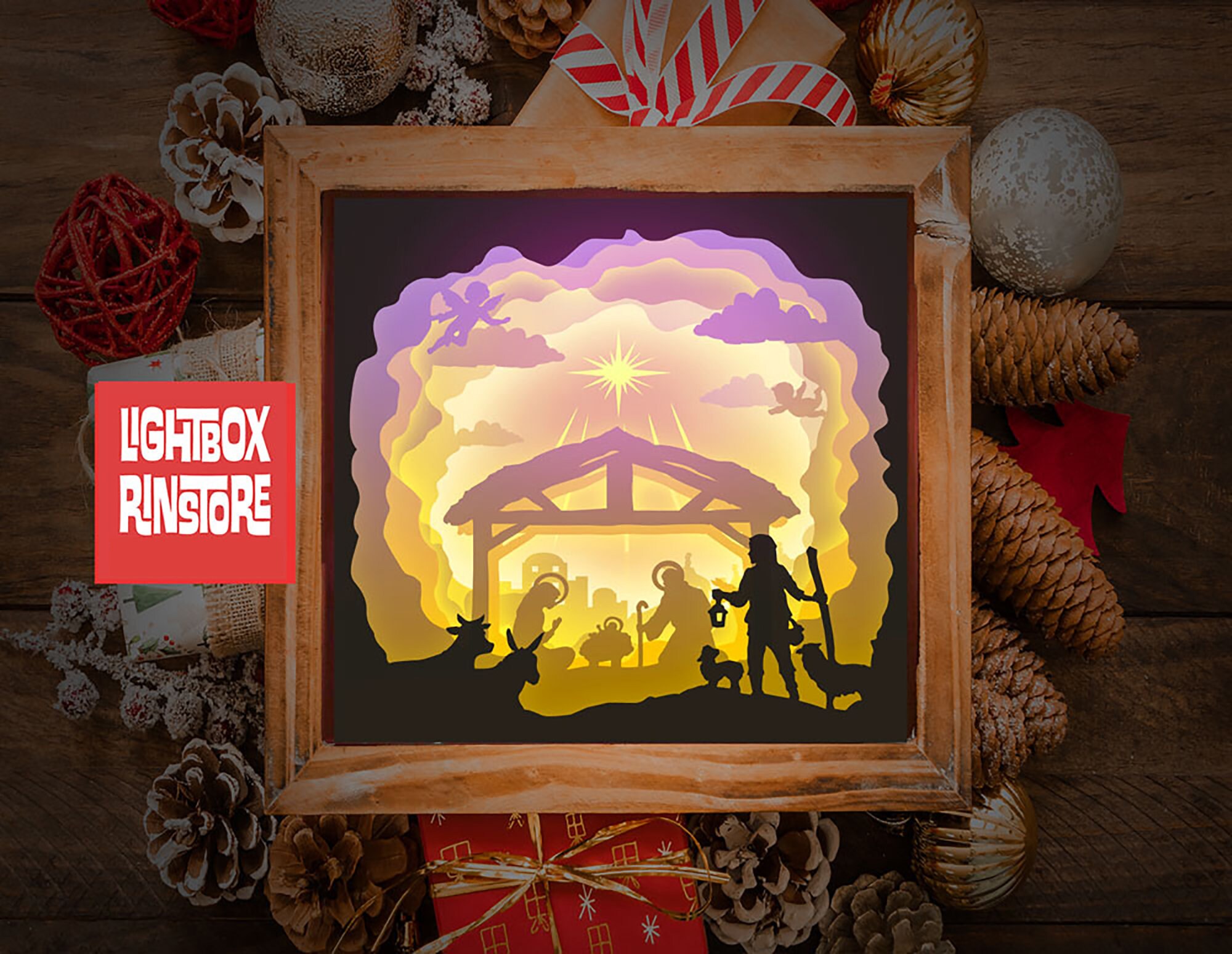 Christian Paper Light Box Template Shadow Box Template - Etsy