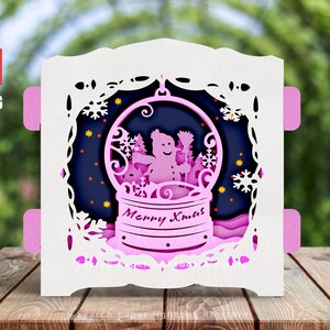 Snow Man in Snow Globe Pop up Card SVG Template, 3D Pop up Card ...