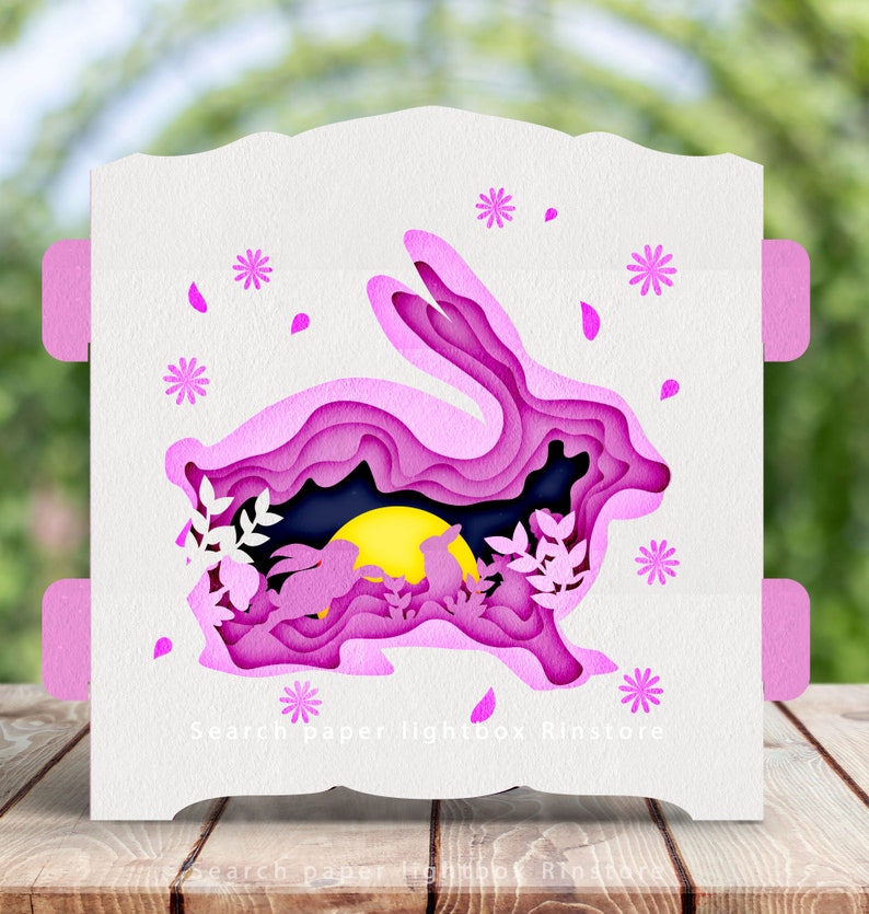 Rabbit 3D Pop up Card Template SVG 3D Pop up Card Greeting - Etsy