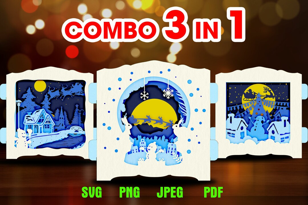 Combo 3D Pop up Cardtemplate, SVG 3D Pop up Card, Greeting Pop up Card ...