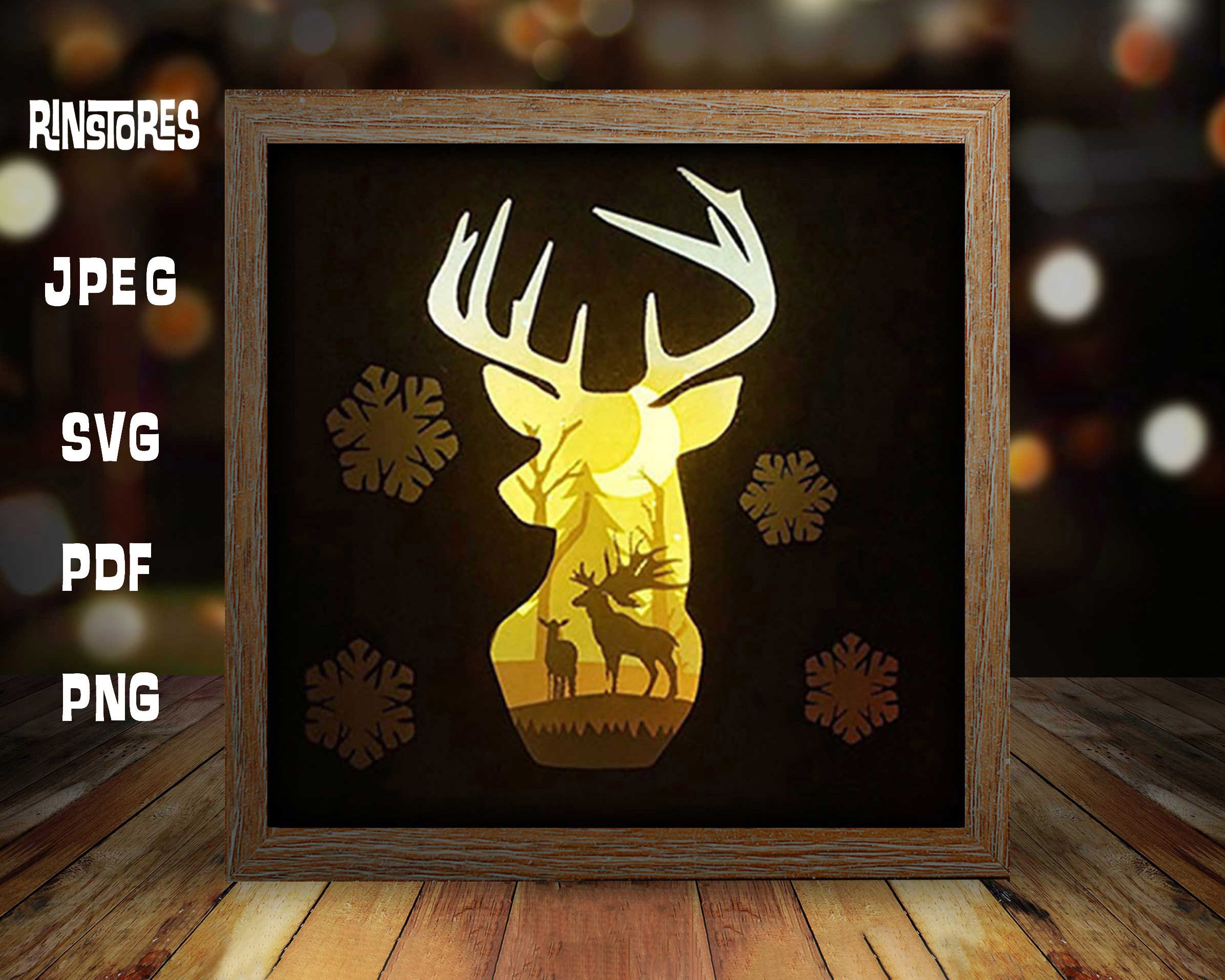 Deer Spirit Paper Light Box Template Shadow Box Template - Etsy