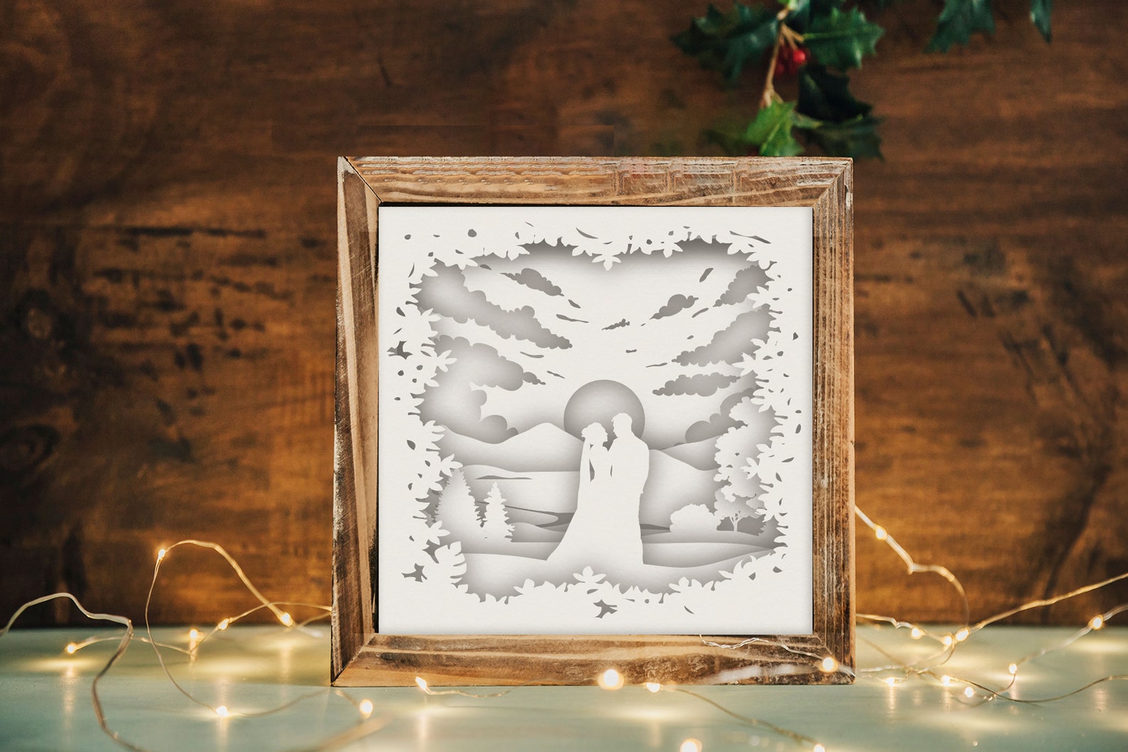 Wedding Gifts Paper Light Box Template Shadow Box Template - Etsy