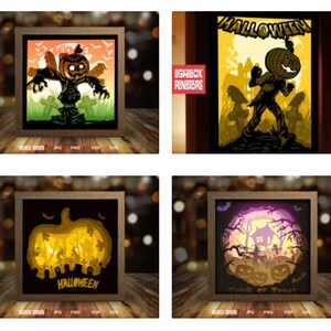 Halloween Paper Light Box Template, Svg Files for Cricut, Shadow Box ...