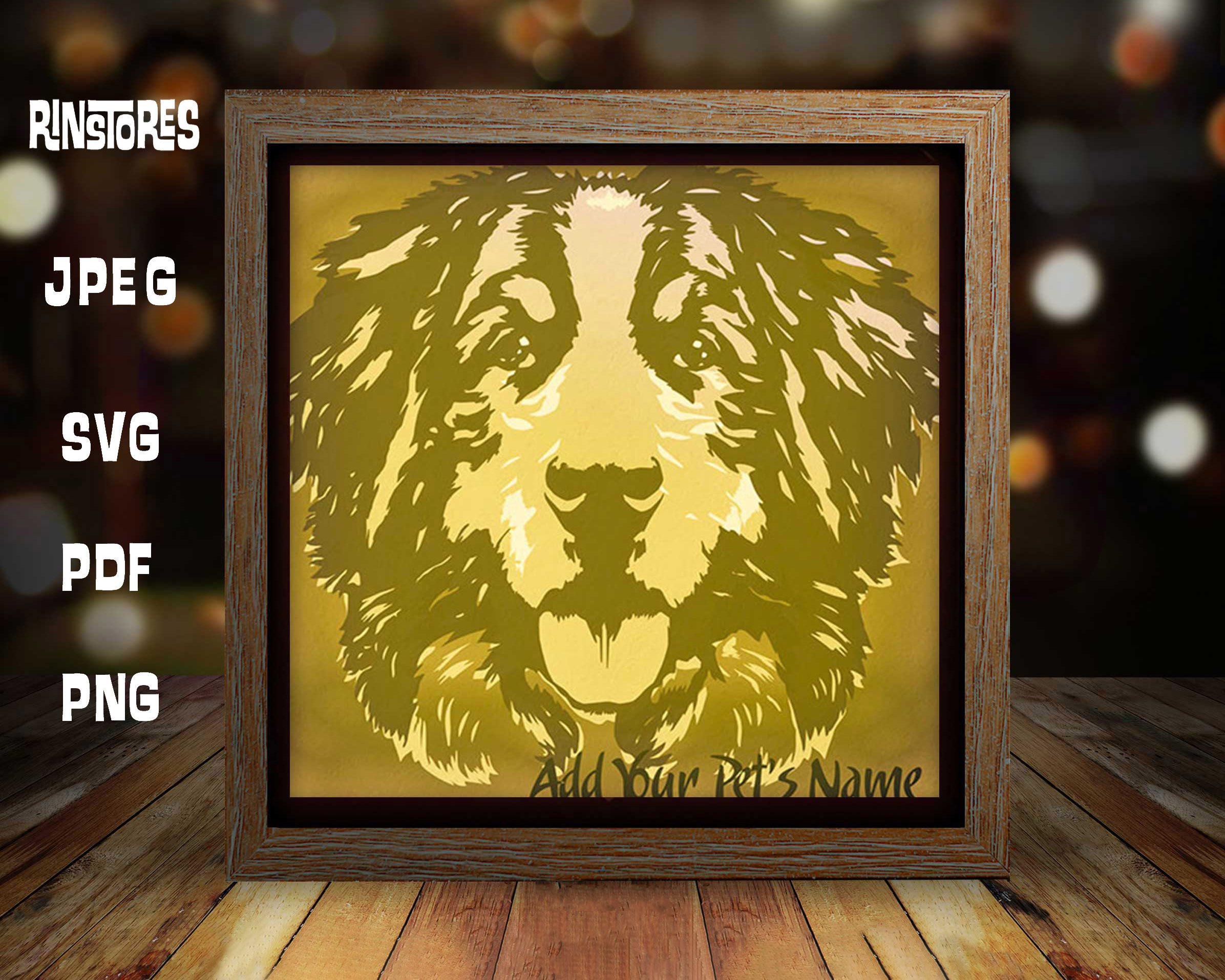 Sheep Dog Paper Light Box Template Shadow Box Template - Etsy