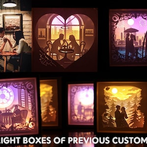 Personalized Paper Light Box Design. Night Light as Gift .anniversary ...