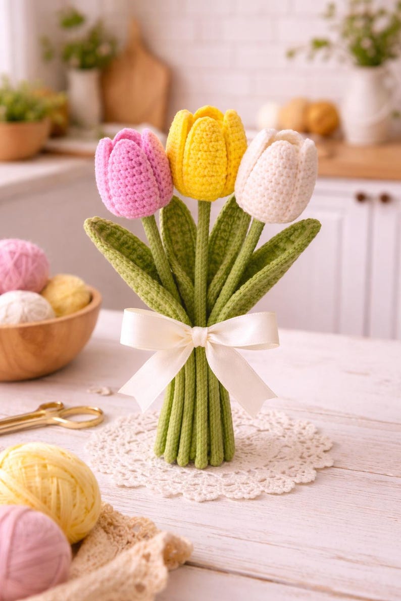 Easy Crochet Tulip Pattern PDF | Amigurumi Flower Tutorial - Etsy