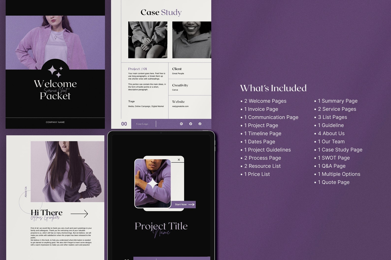 Purple Client Welcome Packet | New Client Packet | Service Guide ...