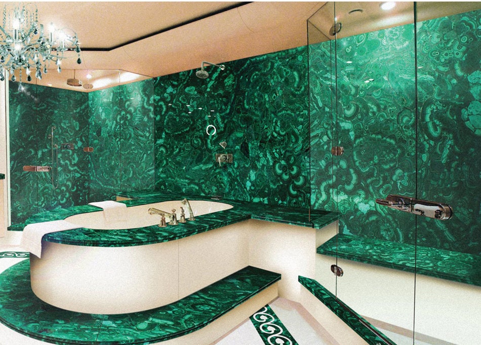 Green Malachite Coffee Table Tops Malachite Gemstone Inlay - Etsy