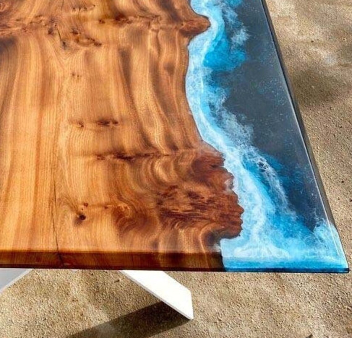 Ocean Blue Epoxy Resin Table Customized Dining Table Top - Etsy