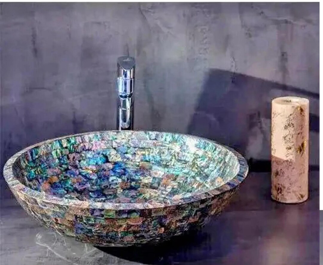 Abalone Shell Stone Bathroom Sink & Basin Luxury Home Interior Kitchen ...