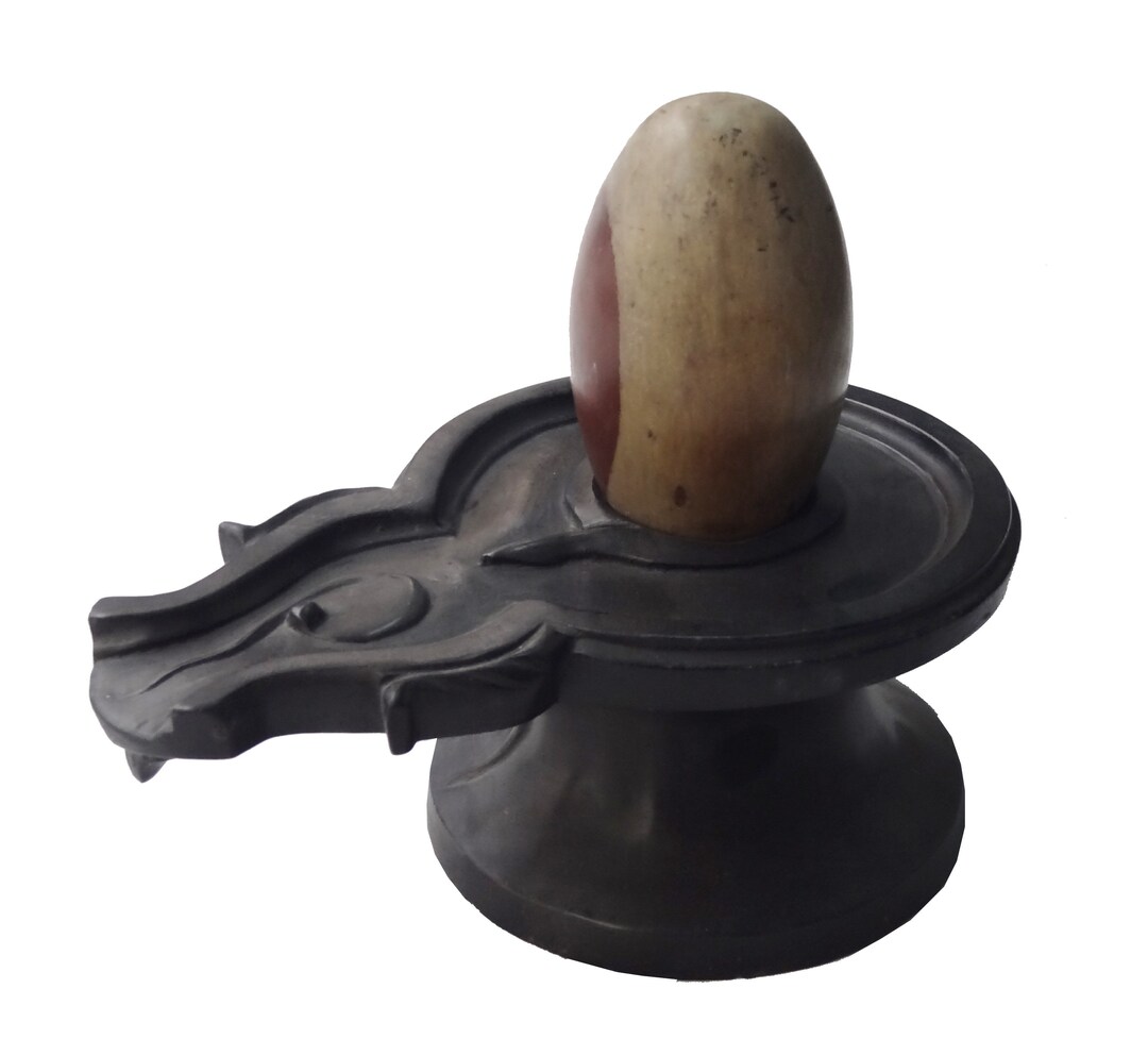 Black Marble Shiva Lingam Shivling Statue Handmade Art Sculpture Home Temple Religious ...