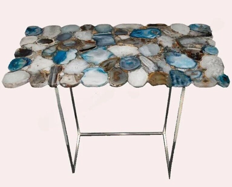Agate Stone Center Sofa Dining Table Handmade Furniture Gemstone Agate ...