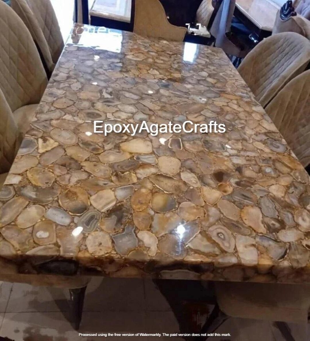 Agate Stone Center Sofa Dining Table Top Handmade Furniture Agate ...
