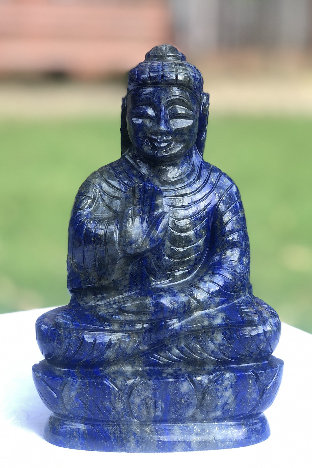 5" Lapis Lazuli Buddha Statue: Handcrafted Gemstone Decor - Etsy