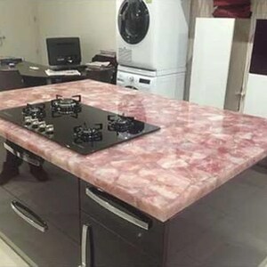 Rose Quartz Kitchen Slab Dining Table Top Office Desk Dine Hallway ...