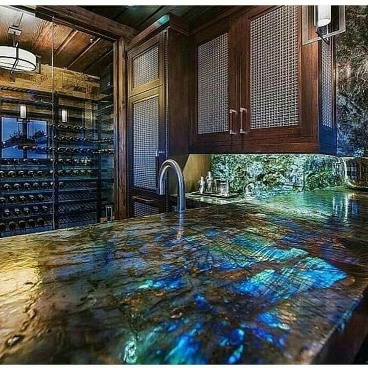 Labradorite Stone Dining Table Countertop Handmade Kitchen Slab for ...