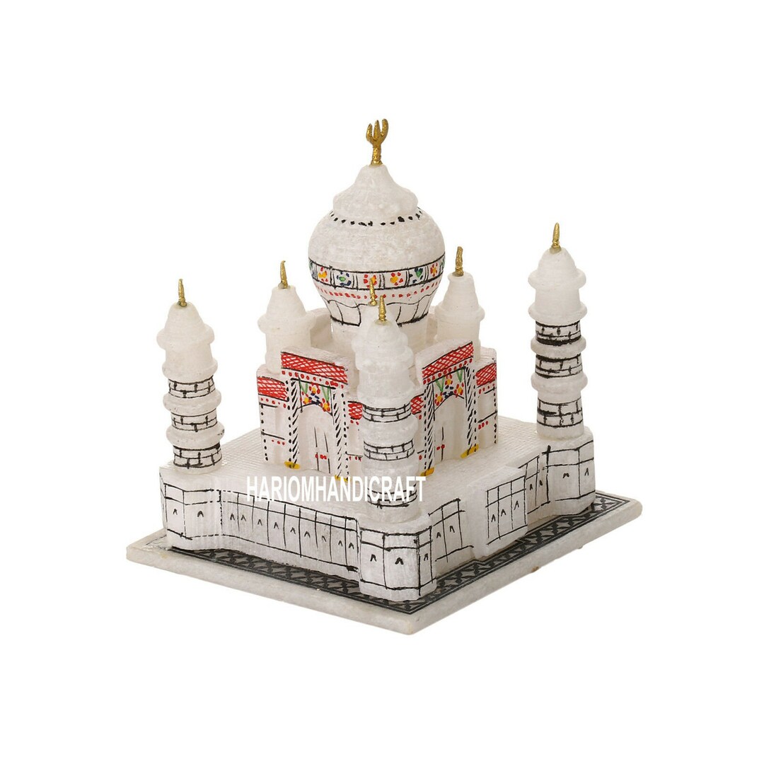 3 Inch Marble Taj Mahal Miniature Replica Handmade Decorative Showpiece ...