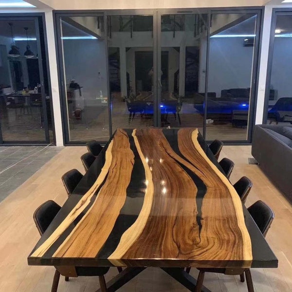 Live Edge Dining Epoxy Table - Etsy