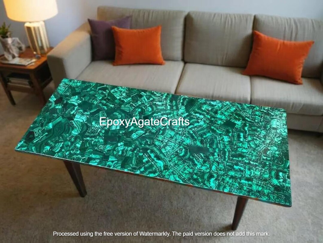Green Malachite Stone Dining Table Luxury Gemstone Table Top for Modern ...
