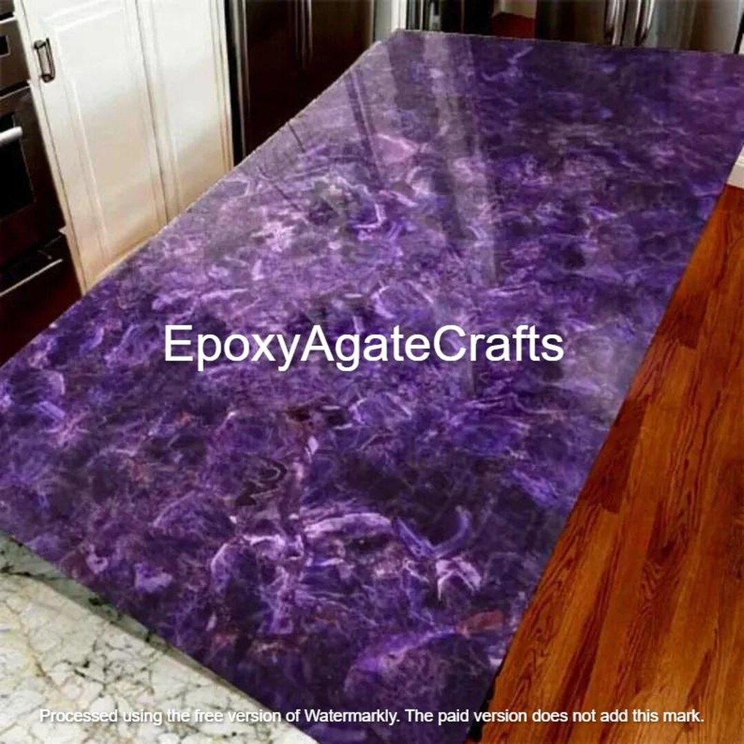 Purple Amethyst Gemstone Dining Table Top Kitchen Slab Countertop ...