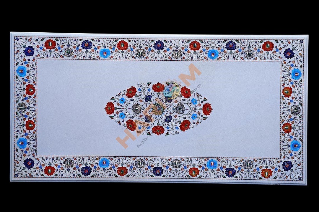 24x48 White Marble Dining Table Top Precious - Etsy