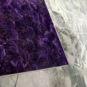 Purple Amethyst Gemstone Dining Table Top Kitchen Slab Countertop ...