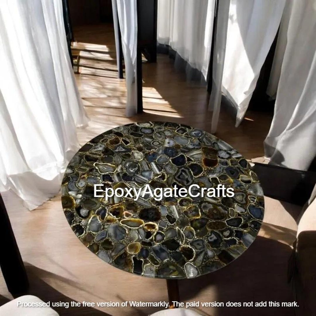 Handmade Round Agate Table Top: Mid-century Modern Furniture - Etsy
