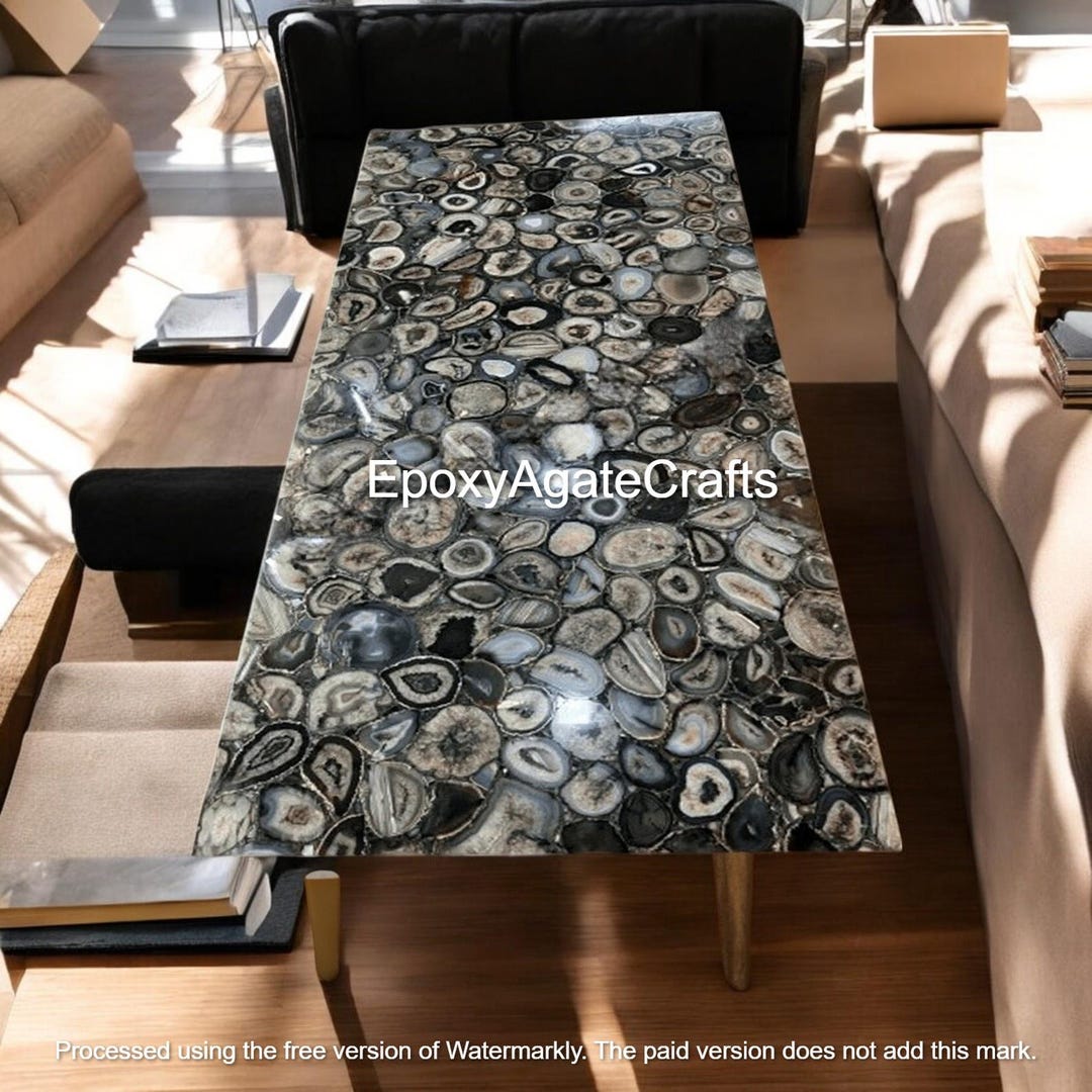 Agate Stone Table | Luxury Natural Gemstone Table Top | Handmade Agate ...
