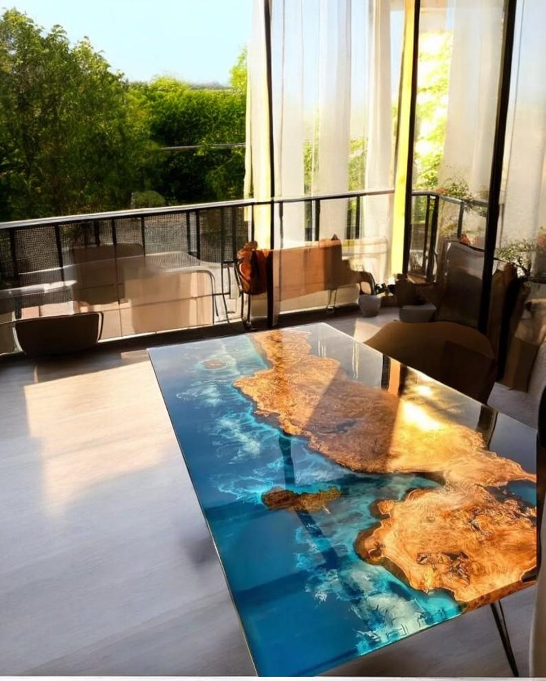 Coastal Epoxy Resin Ocean Wave Table Stunning Handcrafted Table Top ...