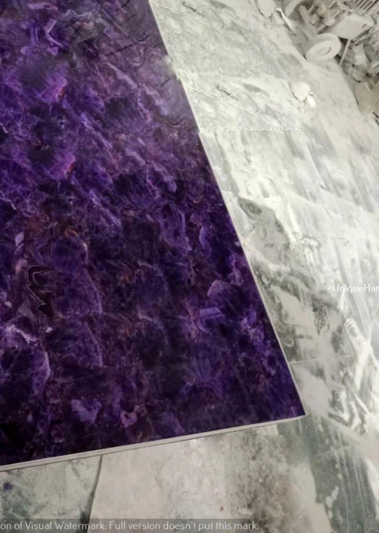 Purple Amethyst Gemstone Dining Table Top Kitchen Slab Countertop ...