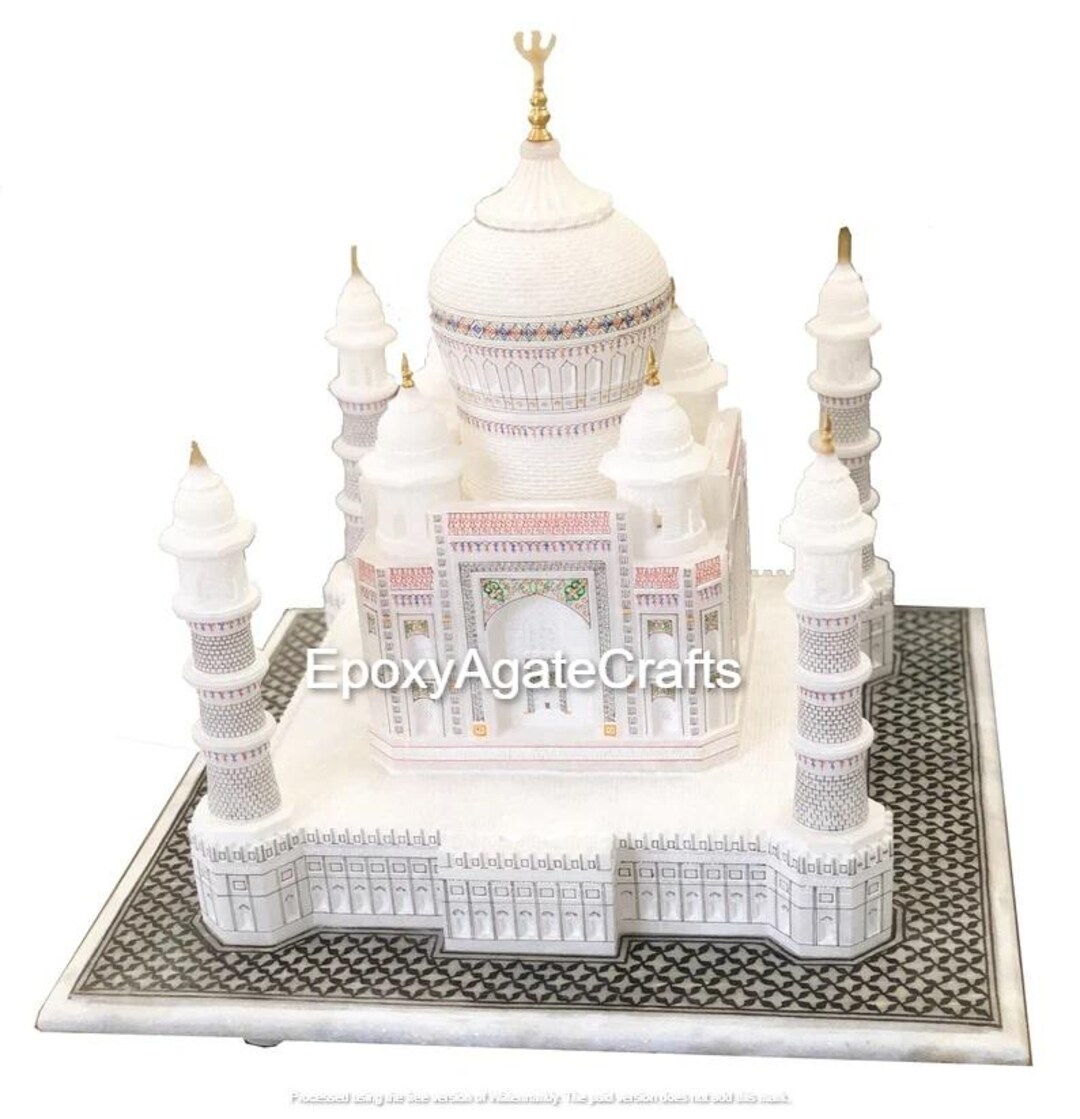18" Handmade Taj Mahal Marble Replica Taj Mahal Tabletop Decoration ...