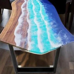 72"x48" Epoxy Resin Ocean Wave Table Beach Ocean Resin Art Table ...