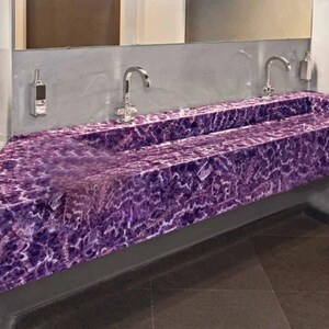 Purple Amethyst Stone Dining Table for Kitchen, Countertop, Conference ...