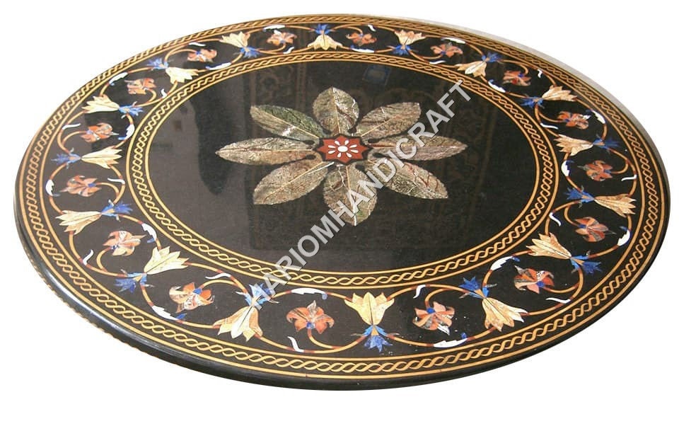 Round Marble Dining Table Top Exclusive Marquetry Inlay Works - Etsy