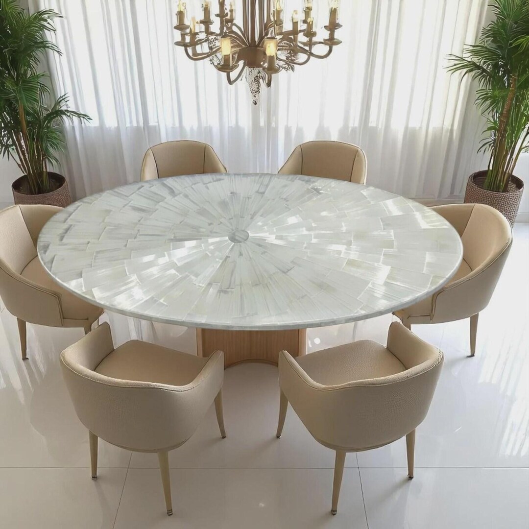 Handmade Selenite Dining Table Top: Luxury Crystal Furniture - Etsy