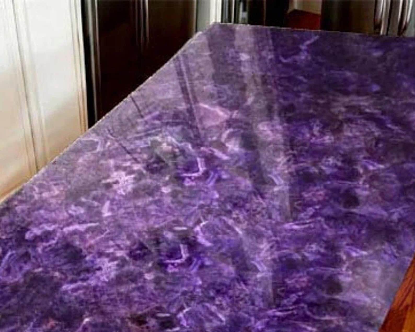 Purple Amethyst Gemstone Dining Table Top Kitchen Slab Countertop ...